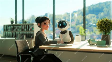 Cartoon Ai Robot Scene Ai Generated Image