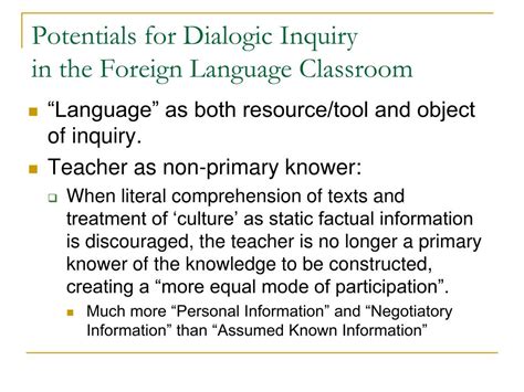 Ppt Dialogic Inquiry In The Foreign Language Classroom Powerpoint Presentation Id288013