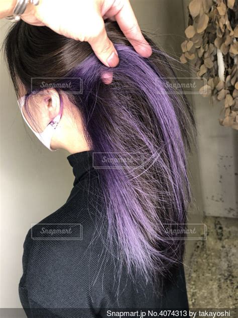 インナーカラー パープル 紫の写真・画像素材 4074313 Snapmart（スナップマート）