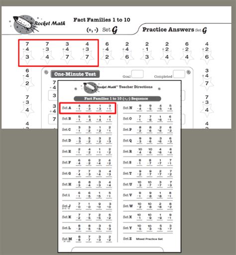Add Subtract Fact Families To 10 Learning Track Rocket Math