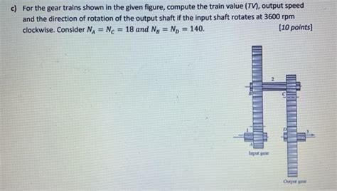 Solved C For The Gear Trains Shown In The Given Figure Chegg
