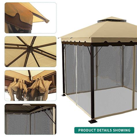 Yitahome® 10x10 Soft Top Gazebo With Netting And Double Roof Gazebo