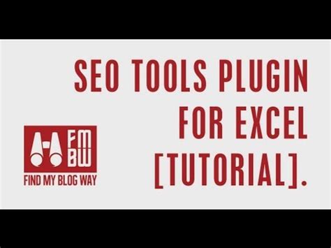 SEO Tools Plugin For Excel Tutorial YouTube