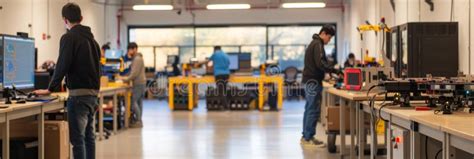 Robotics Workshop With Students Building And Programming Robots Stock Image Image Of Builder