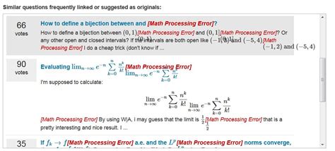math processing errors in the close as duplicate preview