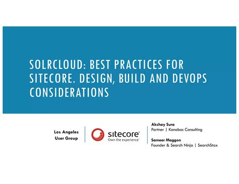 Solrcloud Best Practices For Sitecore Design Build And Devops Considerations Ppt