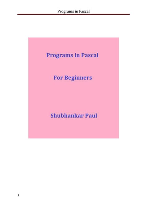 Programs In Pascal Pothi