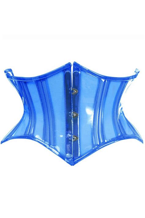 Lavish Clear Blue Curvy Cut Mini Cincher Corset Unspoken Fashion