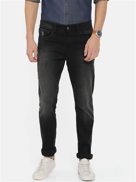 Buy Us Polo Assn Denim Co Men Black Slim Fit Mid Rise Clean Look