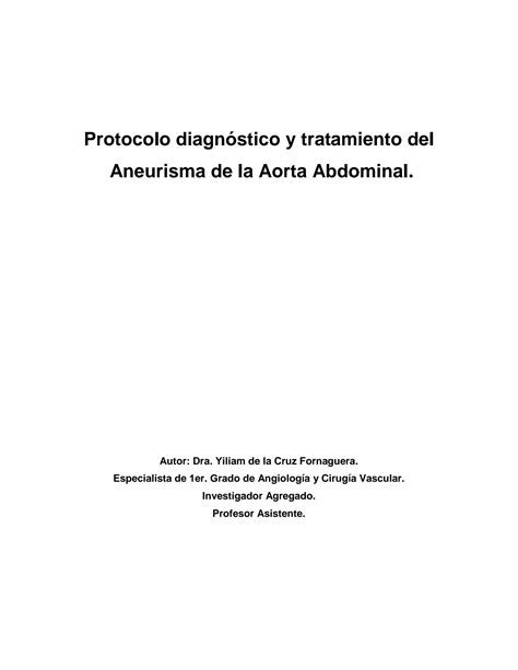 SOLUTION Protocolo Diagn Stico Y Tratamiento Del Aaa Studypool