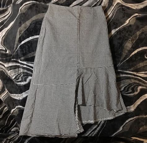 Asymmetric Plaid Skirt Womens Fashion Bottoms Skirts On Carousell
