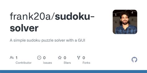 Github Frank20asudoku Solver A Simple Sudoku Puzzle Solver With A Gui