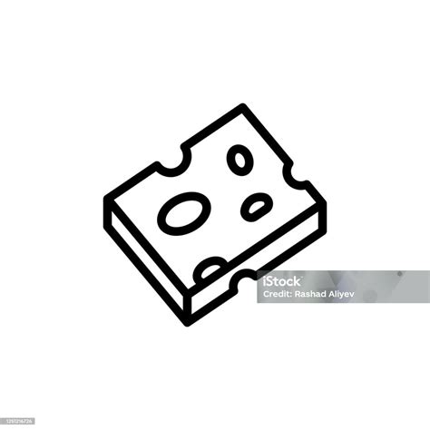 치즈 슬라이스 아이콘 간단한 라인 Ui 및 Ux 웹 사이트 또는 모바일 응용 프로그램에 대한 낙농 제품 아이콘의 윤곽 벡터 요소