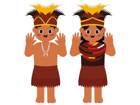 Premium Vector Papuan Traditional Clothing Illustration