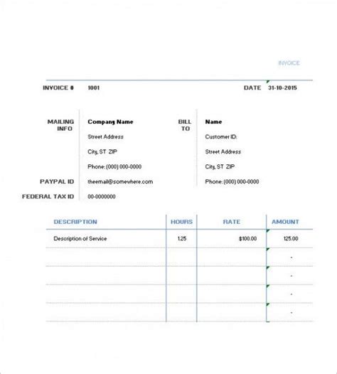 Freelance Hourly Invoice Template
