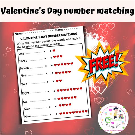 Valentines Day Number Matching Valentines Day Made By Teachers