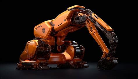 Premium Ai Image A Futuristic Robotic Arm Working In A Black Background Factory Generated By