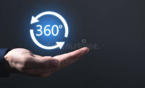 Man Hand Showing 360 Degree Symbol Stock Illustration Illustration Of