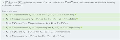 Solved Let Xn NN And Yn NN Be Two Sequences Of Random Chegg