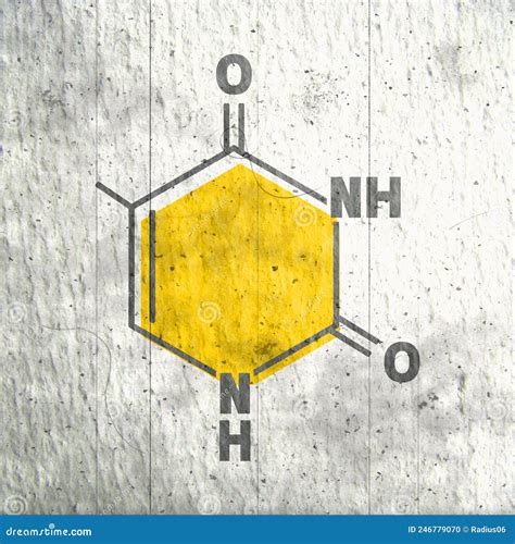 Thymine Molecule Structural Chemical Formula Ball And Stick Model