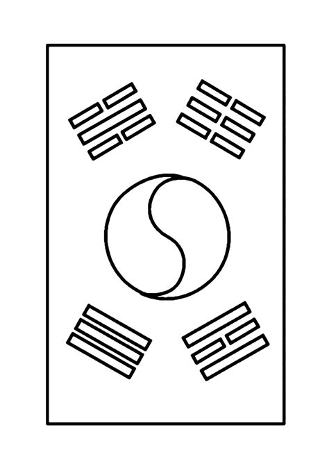 Bandeira Da Coreia Do Sul Para Colorir Imprimir Desenhos