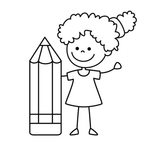 Dibujo De Arte Lineal Para Ni Os P Gina Para Colorear Vector Premium