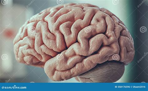 Human Brain Showing Cerebral Cortex Gyri And Sulci In A Medical Illustration Stock Illustration