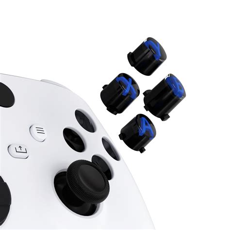 Three Tone Black And Clear With Blue Classic Symbols Replacement Custom Abxy Action Button For