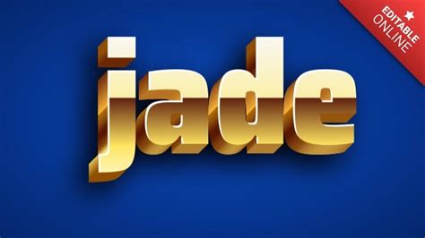 Jade Golden D Text Effect Generator