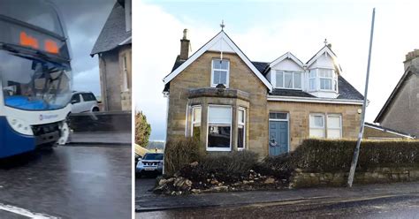 Double Decker Bus Smashes Into Row Of Garden Walls In Ayrshire Town