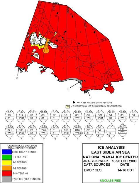 Ice Analysis Chart For East Siberian Sea Latitude 70 O N To 80 O N And