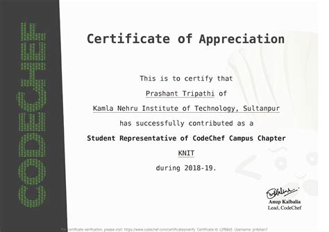 user certificate codechef