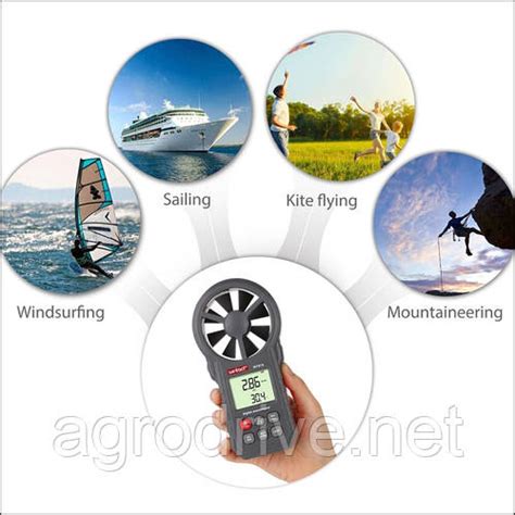 Анемометр крыльчатый USB, Bluetooth 0,3-30м/с, -10-45°C WINTACT WT87B ...
