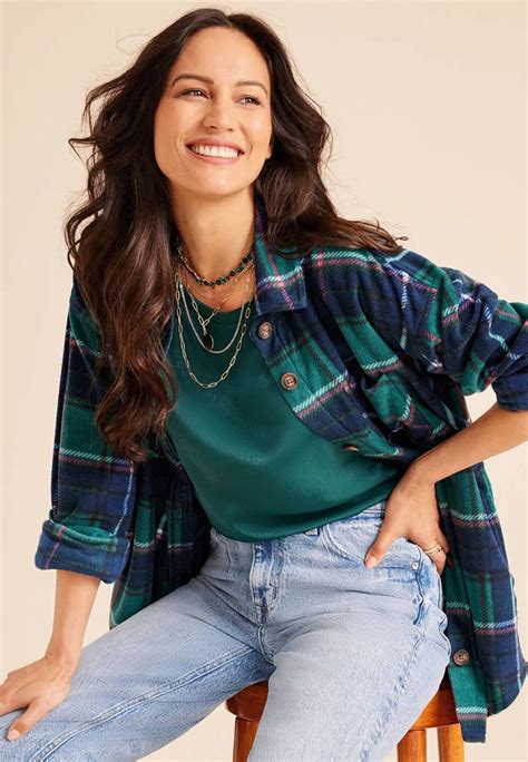 Wilder Plaid Fleece Shacket Maurices