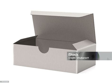종이 골 판지 상자를 엽니다 빈 신발 상자 3d 렌더링 그림 3차원 형태에 대한 스톡 사진 및 기타 이미지 3차원 형태