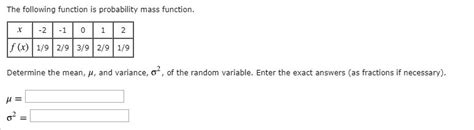 Solved The Following Function Is Probability Mass Function Chegg