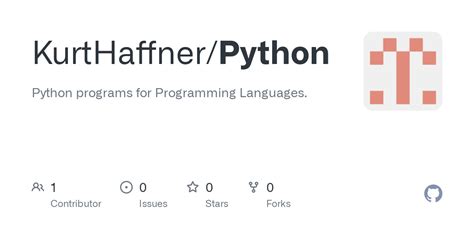 Github Kurthaffner Python Python Programs For Programming Languages
