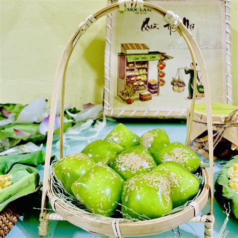 Bánh Xu Xuê Cốm Giỏ 10 Chiếc Cốm Mộc Lam Tinh Hoa ẩm Thực Hà Thành