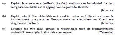 Solved A B Explain How Relevance Feedback Rocchio Chegg