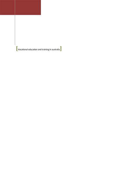Vocational Education And Training In Australia Interests And Challenges