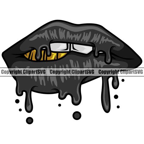 Gold Teeth Dripping Lips Mouth Grillz Grill Thug Gangster Pose Etsy