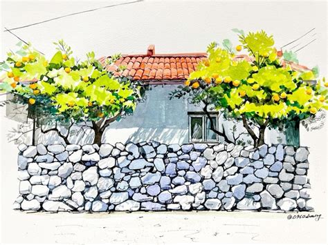 제주도돌담집 어반스케치 쉬운 수채화 그림 수채화 영감 수채화