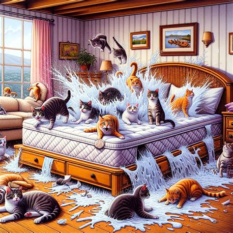 Kitties And Waterbed By Mimzylove On Deviantart