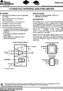 TPA6211A1 Datasheet Mono Fully Differential Class Ab Audio Amplifier