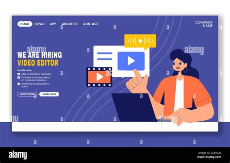 Vector Illustration Of Video Editing Software Templates For Social Media Landing Page In Hand