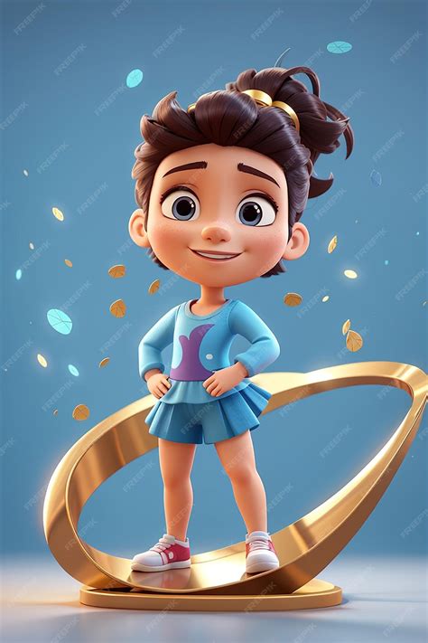 Premium Photo Gymnast Cartoon Character Agile 3d Animation Style