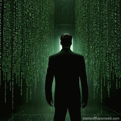 Matrix Rain Symbols Stable Diffusion Online