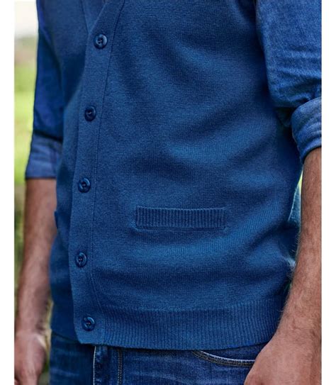 Atlantic Blue Mens Lambswool Waistcoat Woolovers Au