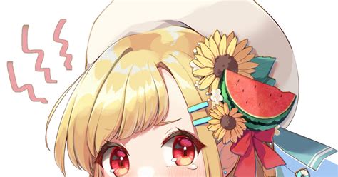 女の子 暑い〜💦 ラテあいすのイラスト Pixiv