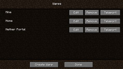 The Warp Mod Minecraft Mod